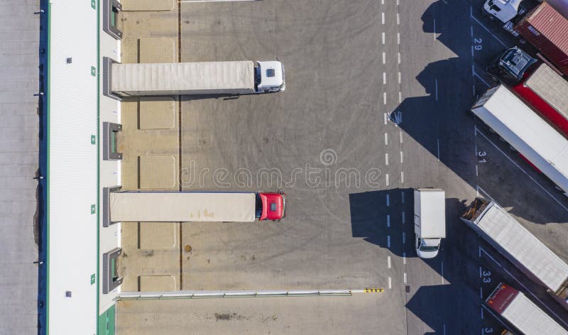 Trailers at Docking Stations of a Distribution Center Waiting To Be ...