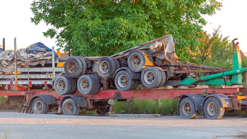 Trailers Lorry Stack editorial stock photo. Image of transport - 278520813