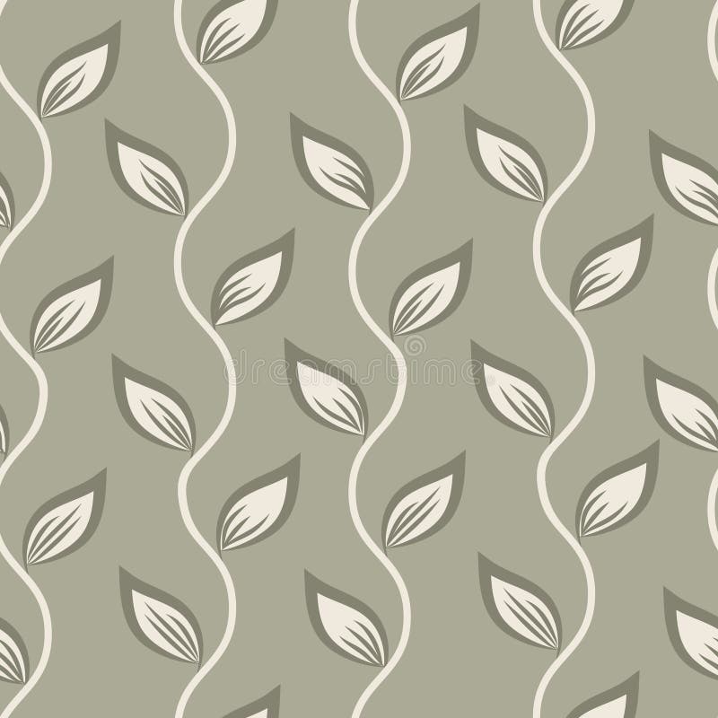 Trailing Foliage Seamless Vector Pattern Background. Brush Strokes Hand ...