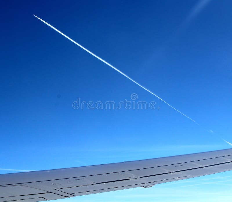 Trails of Airplanes in Flight Stock Photo - Image of governors ...
