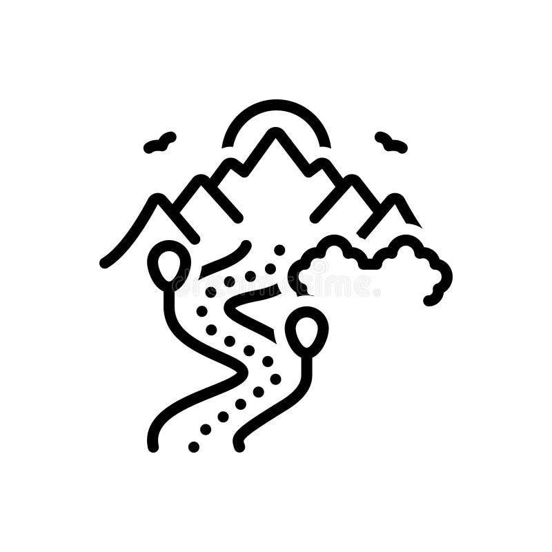 Black Line Icon for Trails, Footpath and Travel Stock Vector ...