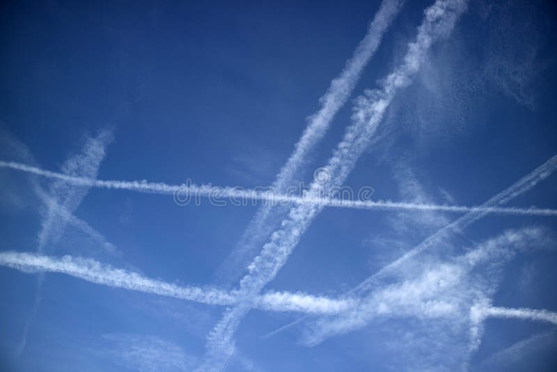 The Trails in the Sky that Leave the Planes in Flight Stock Image ...