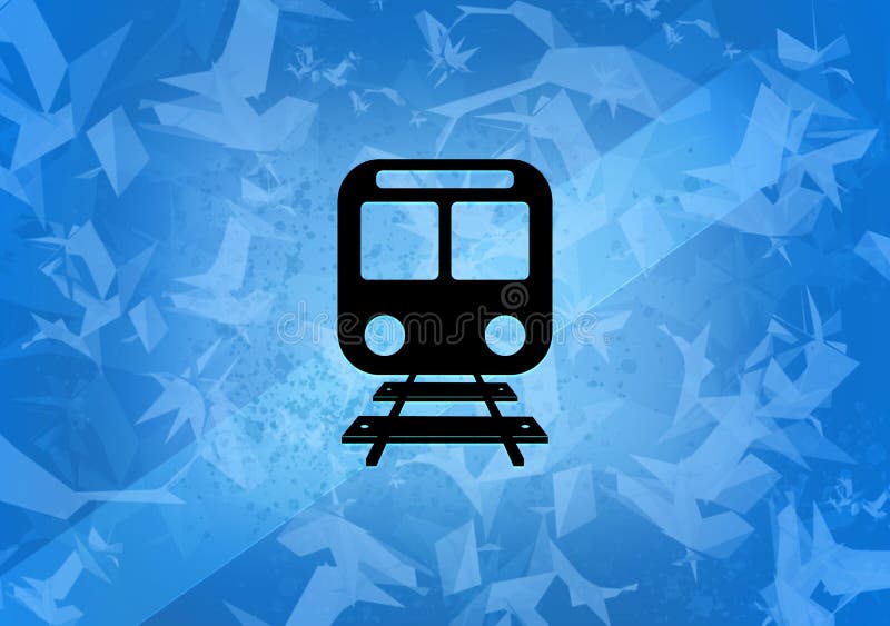 Train Aesthetic Abstract Icon on Blue Background Stock Photo - Image of ...