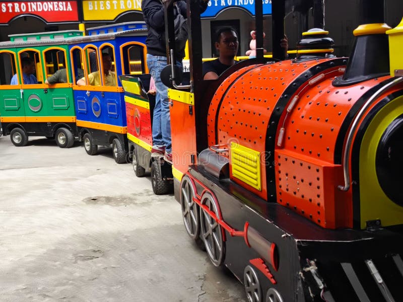 Train in the Amusement Park on Holidays Editorial Image - Image of ...