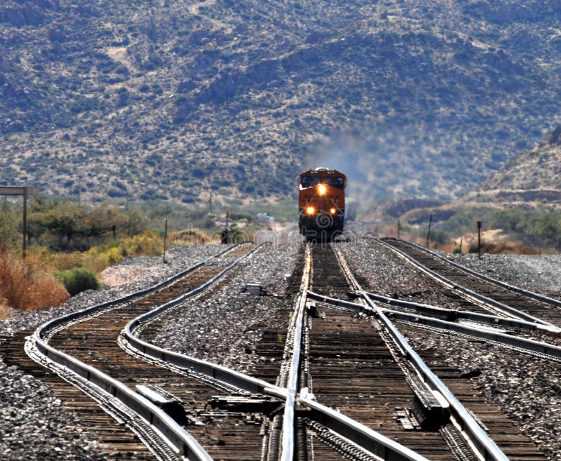 Train Tracks With Train Coming