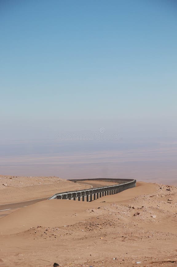 Train Approaching on Desert Tracks, Facing Forward Stock Photo - Image ...
