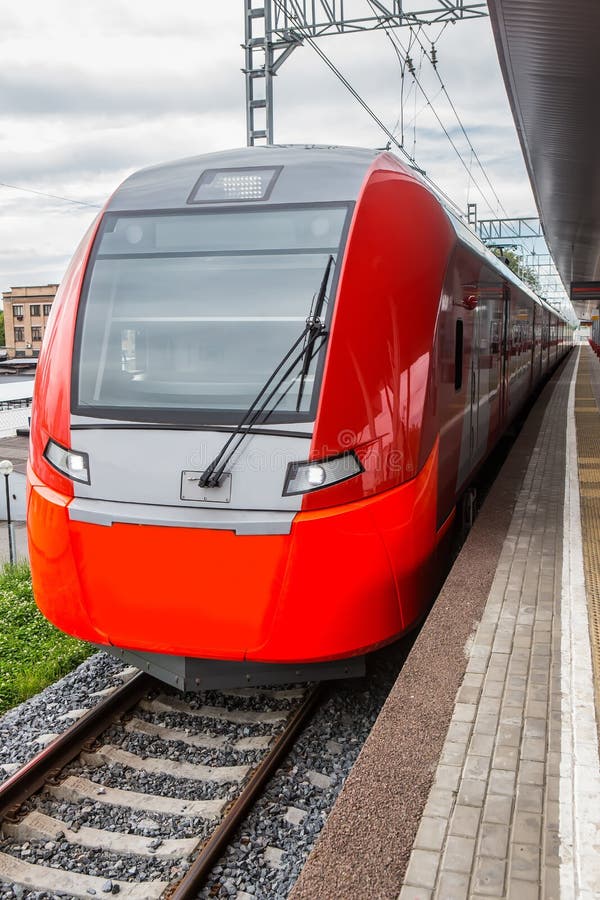 Train Approaching the Train Station Stock Photo - Image of speed ...