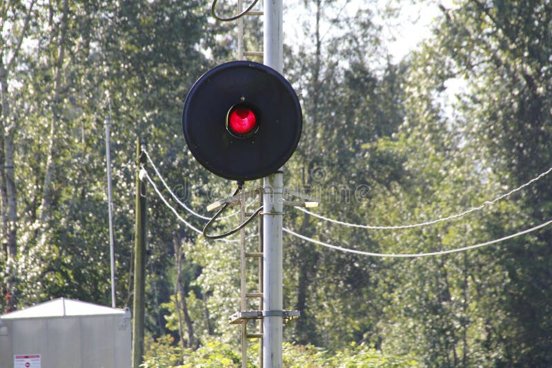 Train Approaching Warning Light Stock Image - Image of system, warning ...