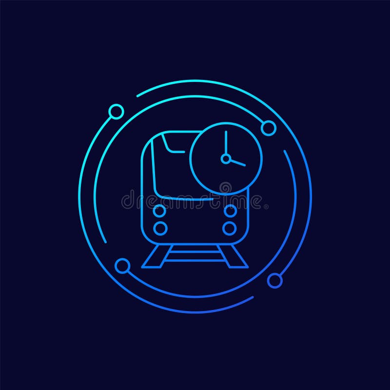 Train Arrival Time or Subway Schedule Icon Stock Vector - Illustration ...