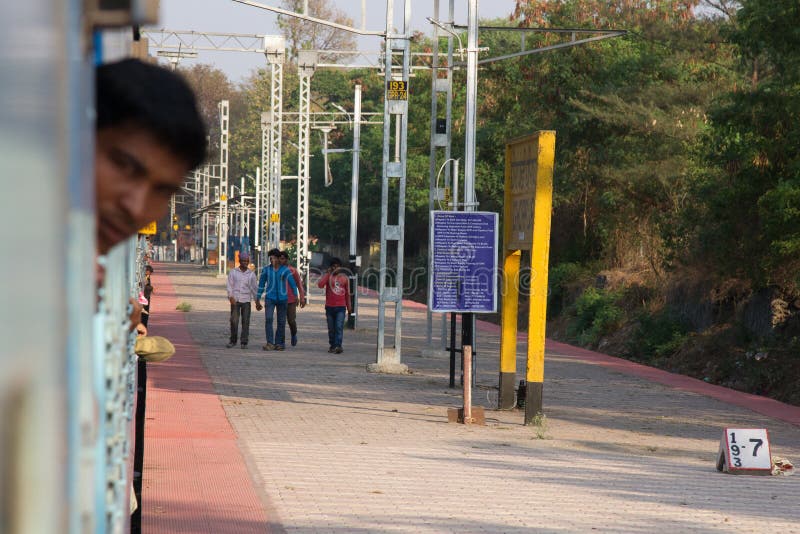Train Arrived at a Small Railway Station. Editorial Image - Image of ...