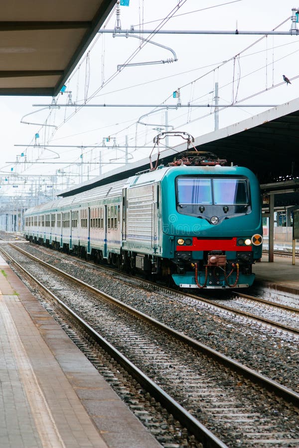 The Train Arrives at the Railway Station, Day, Daylight, Front View ...