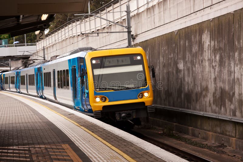 Train Arriving into Station Stock Photo - Image of lights, wallls: 24427674
