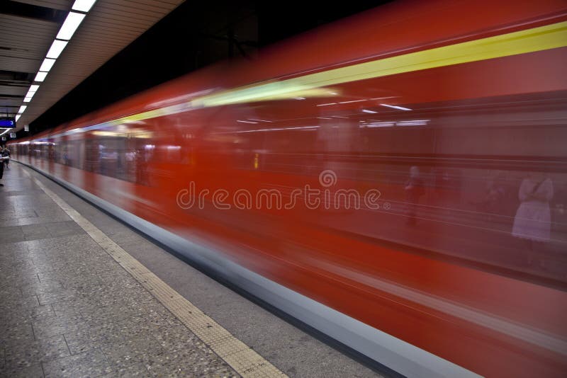 Train Arriving in the Station Stock Photo - Image of symbol, speed ...