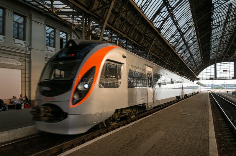Train arriving to station stock image. Image of train - 45778393