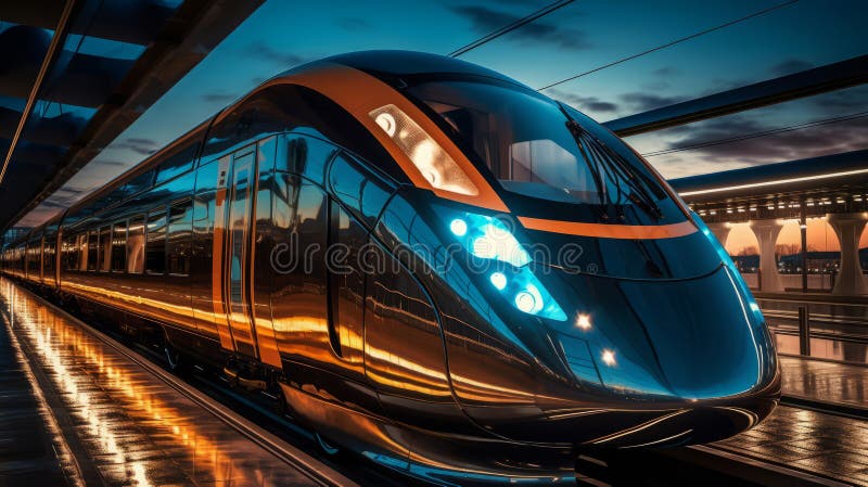 Train of a Beautiful Transportation with Futuristic Design. AI ...