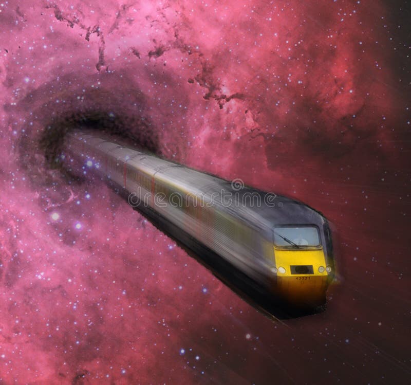 Train and Black Hole in Space Abstract Background Wallpaper Stock ...