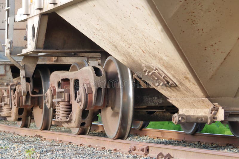 Train Boxcar Under Carriage and Assembly Stock Photo - Image of tracks ...