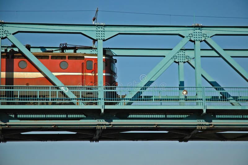Train on the bridge stock photo. Image of commute, electric - 1039686