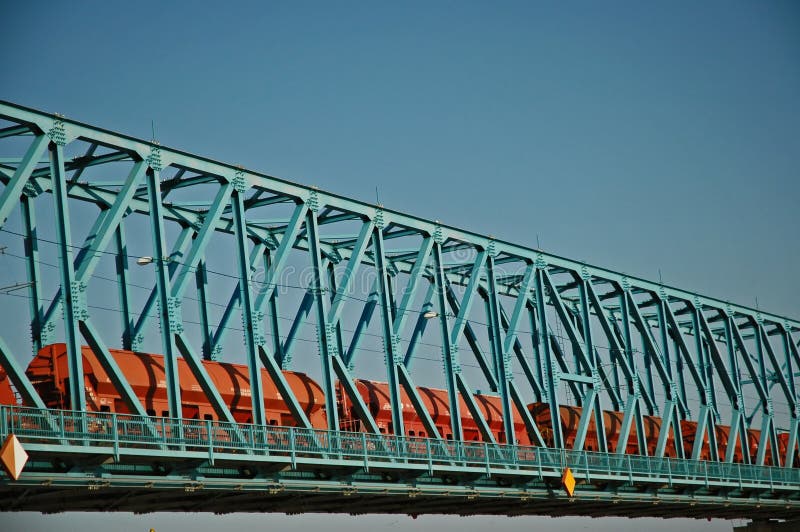 Train on the bridge stock photo. Image of burden, freight - 1039706