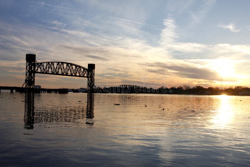 Train Bridge stock photo. Image of elevated, water, sunset - 49193002