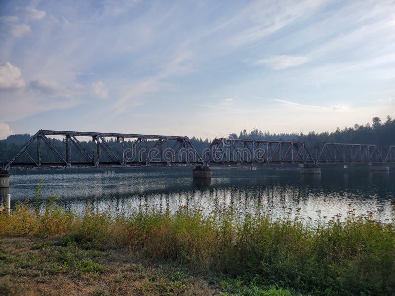 Train Bridge evening stock photo. Image of evening, wetland - 256487082