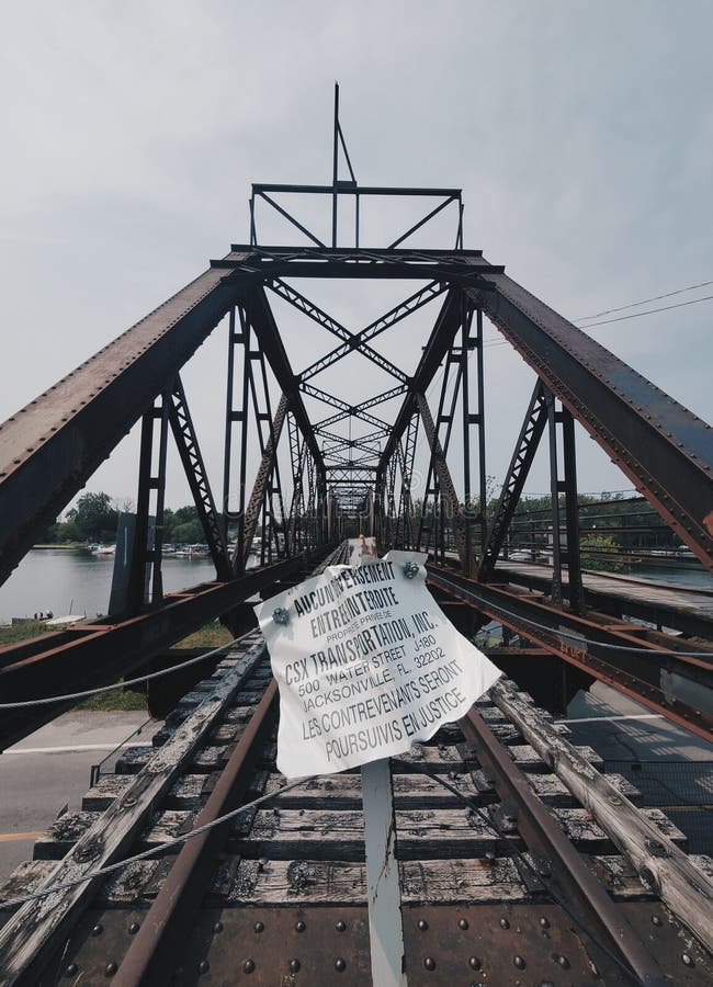 Train Bridge No Activity No Trespassing Editorial Image - Image of ...