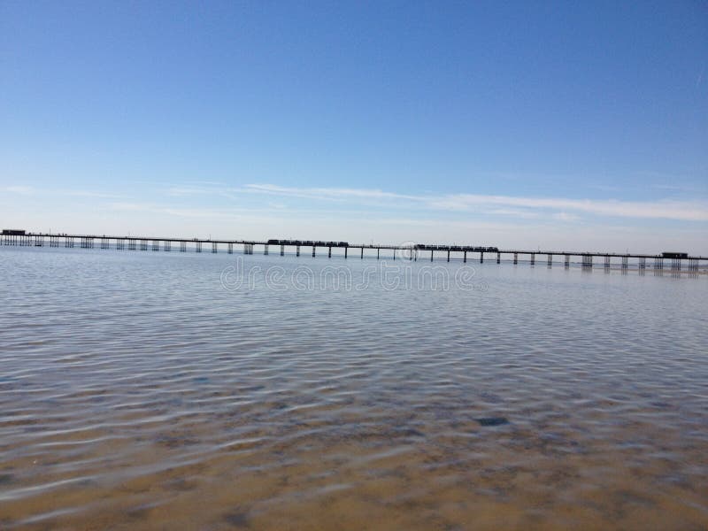 Train bridge pier stock photo. Image of beach, sandy - 49475834
