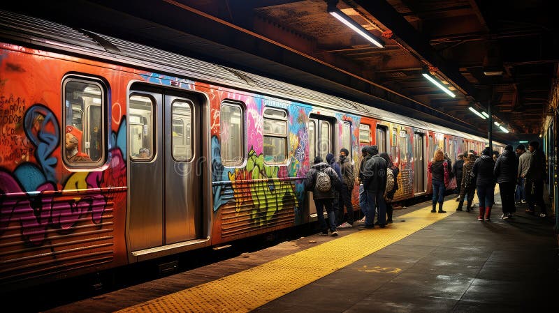 Train brooklyn subway stock illustration. Illustration of manhattan ...