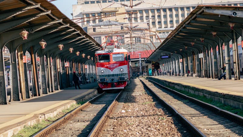 Train at Bucharest North Railway Station (Gara De Nord Bucuresti ...