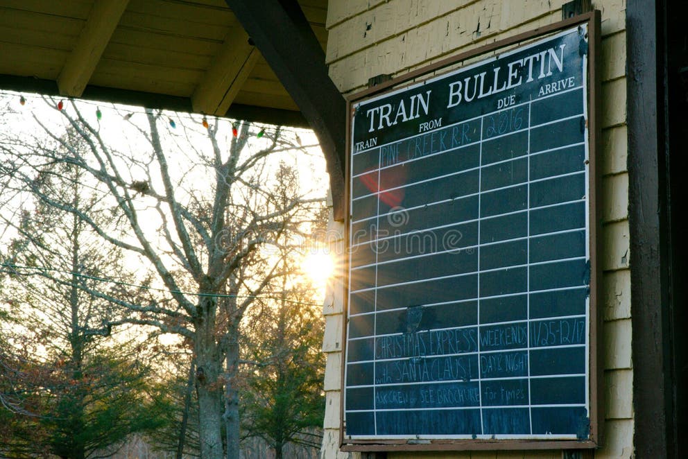 Train Bulletin Schedule Mock Railway Stock Photo - Image of schedule ...