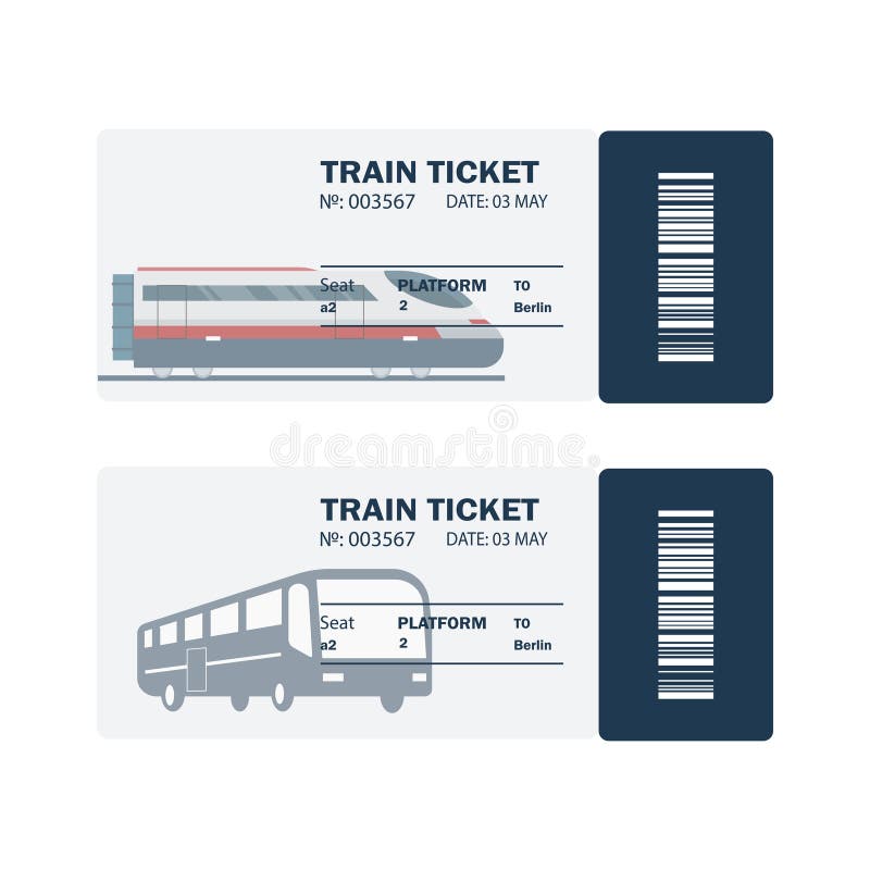 Train, Bus Tickets - Vector Illustration Stock Vector - Illustration of ...