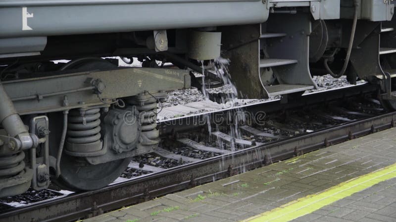 Water is Drained into the Toilet, Washing Away the Detergent Stock ...