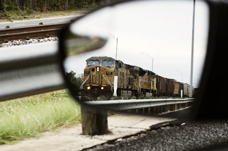 Train In Car Side Mirror Picture. Image: 29036069