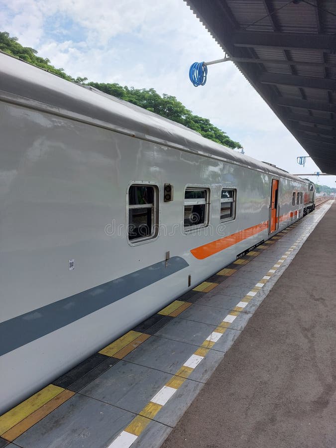 Train Carriage in the Train Stop Stock Photo - Image of walkway, roof ...