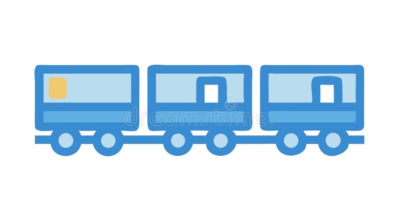 Train Carriages Icon Blue Rail Transport Passenger Cargo Vector Design ...