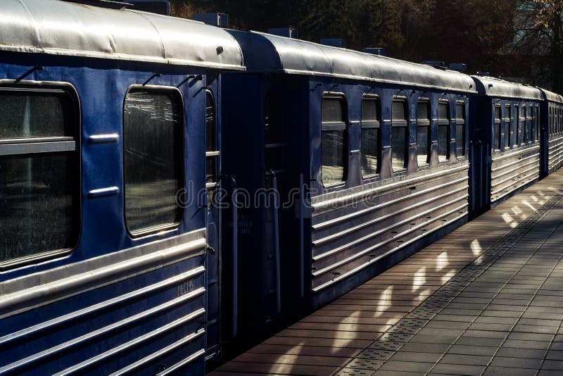 Train Carriages in Perspective Editorial Photography - Image of journey ...