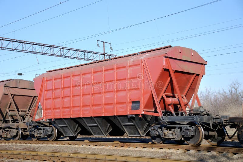 The Train with Cars for Dry Cargo Stock Image - Image of motion ...