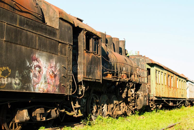 Train cemetery. editorial photography. Image of cargo - 57351597