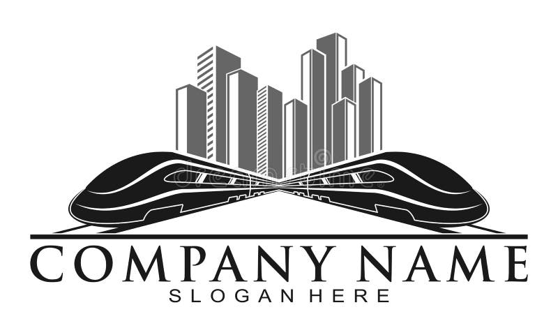 Train and the City Building Vector Logo Stock Vector - Illustration of ...
