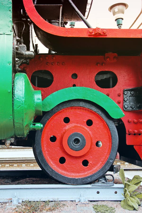 Train Close Up. Part of an Old Train Against the Sky Stock Photo ...
