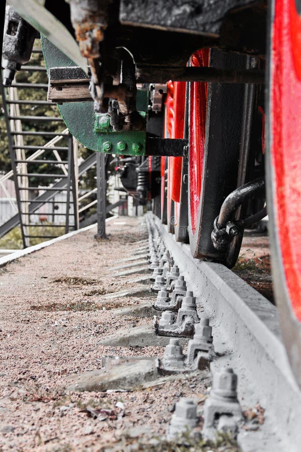 Train Close Up. Wheels of the Train Stock Image - Image of retro ...