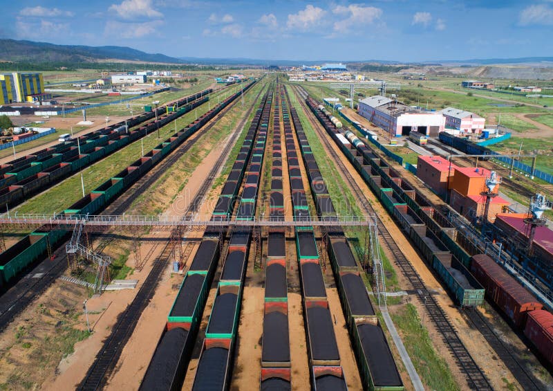 Train Coal Mining Export Shipment Stock Image - Image of coal, rail ...