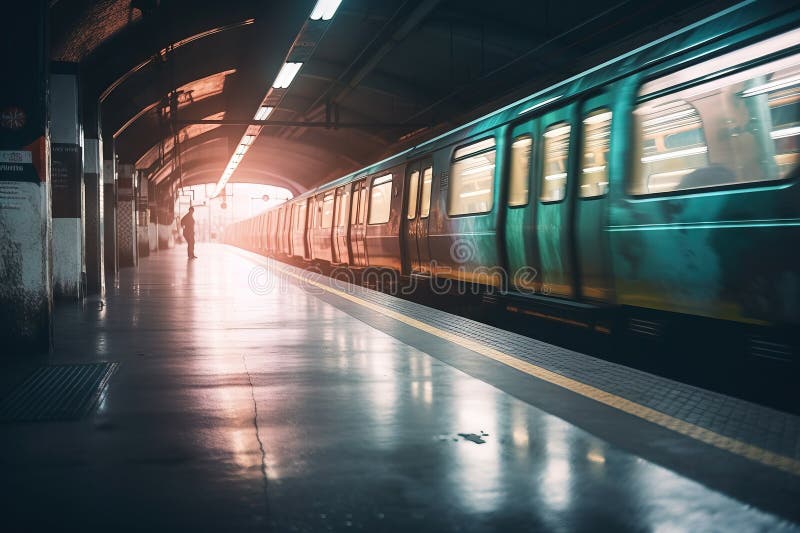 A Train is Coming Down the Tracks at a Train Station Stock Illustration ...