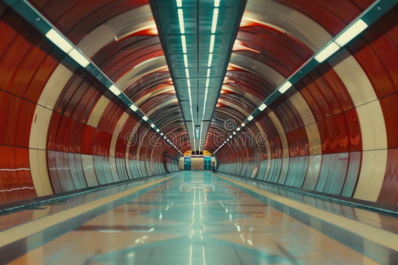 A Train Coming through a Long Tunnel. Perfect for Transportation ...