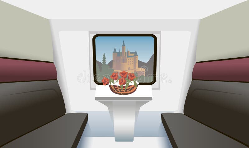 Train Compartment Inside View Vector Stock Vector - Illustration of ...
