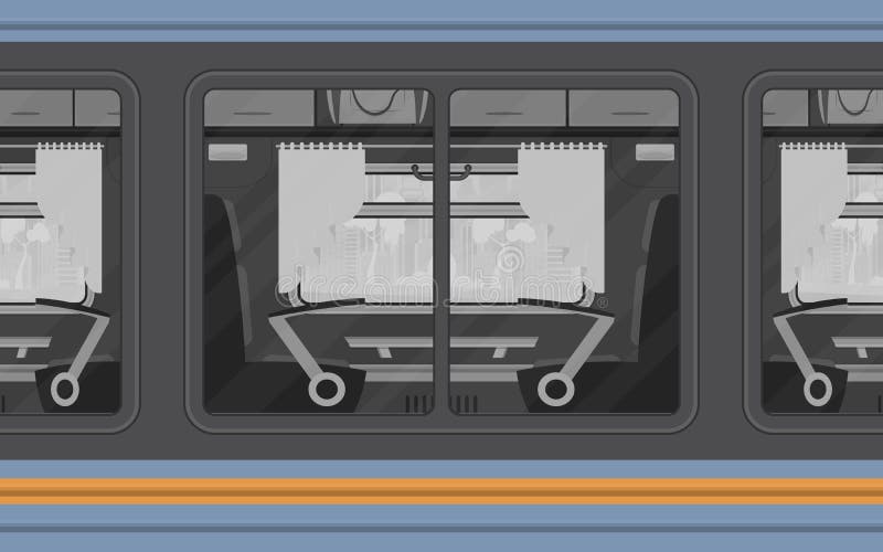 Train Compartment Windows. Electricity Outside. Cartoon Style. Flat ...