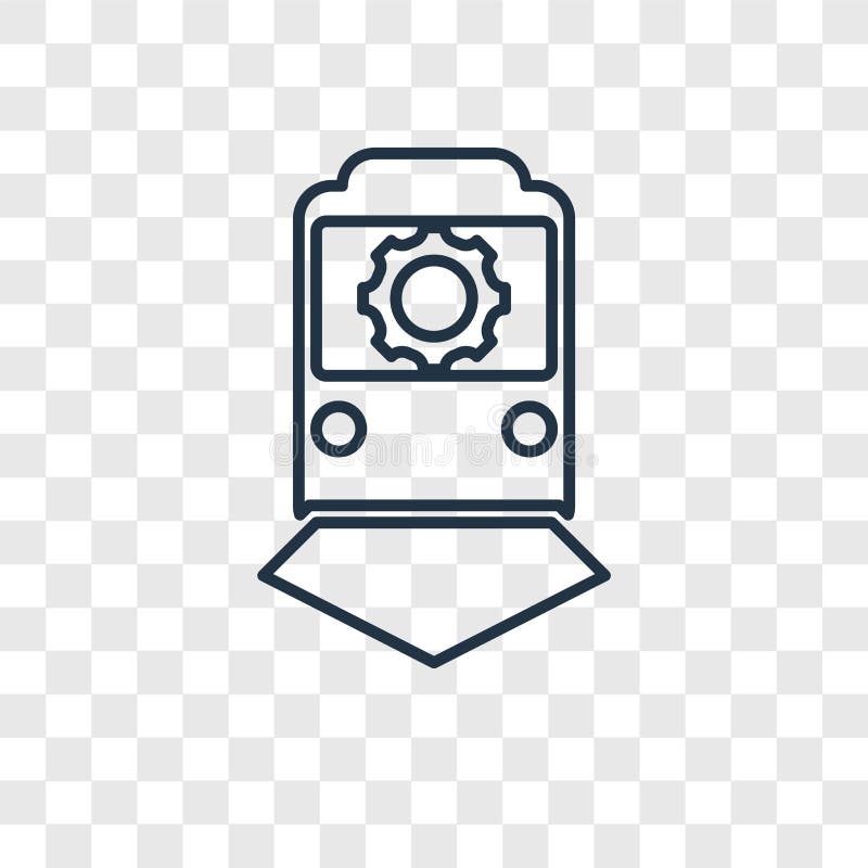 Train Concept Vector Linear Icon Isolated on Transparent Background ...