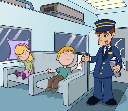 Train Conductor Assisting with Travel Stock Vector - Illustration of ...