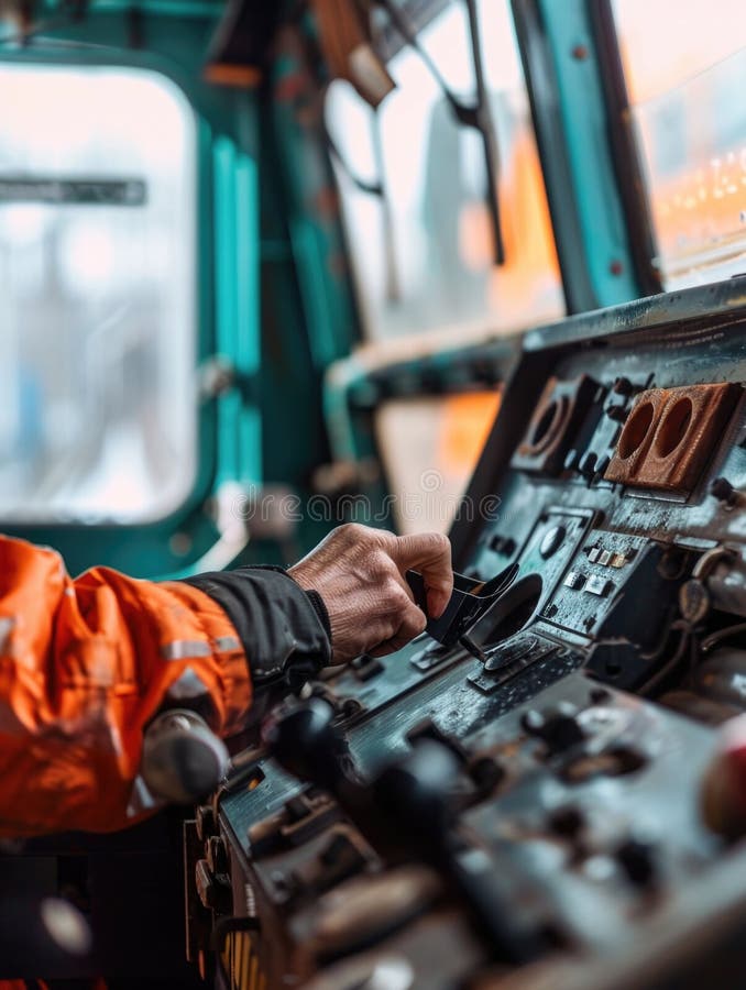 Train Conductor at Controls Stock Photo - Image of train, journey ...