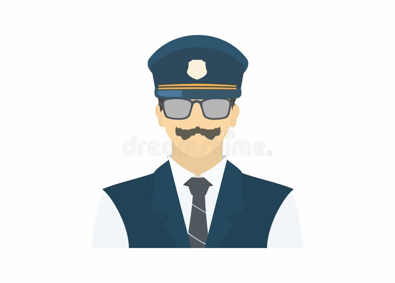 Train Conductor Figure. Simple Flat Illustration. Stock Vector ...